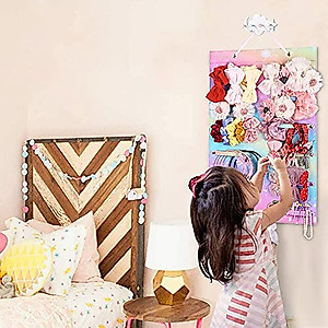 SIMBOOM Headband Holder for Baby Girl, Hanging Storage Organizer Newborn Headbands, Bows