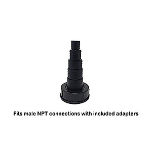 Sealproof Pond Tubing Pump Fitting, 30 Configurations, Works with Most Pumps, Fish Safe, Black