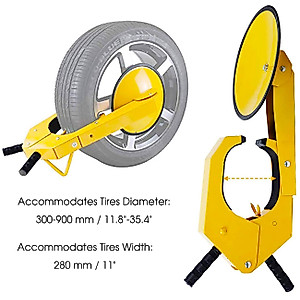 ALAVENTE Car Wheel Locks, 2pcs Wheel Lock Heavy-Duty Anti Theft Parking Wheel Lock Car Parking Wheel Lock