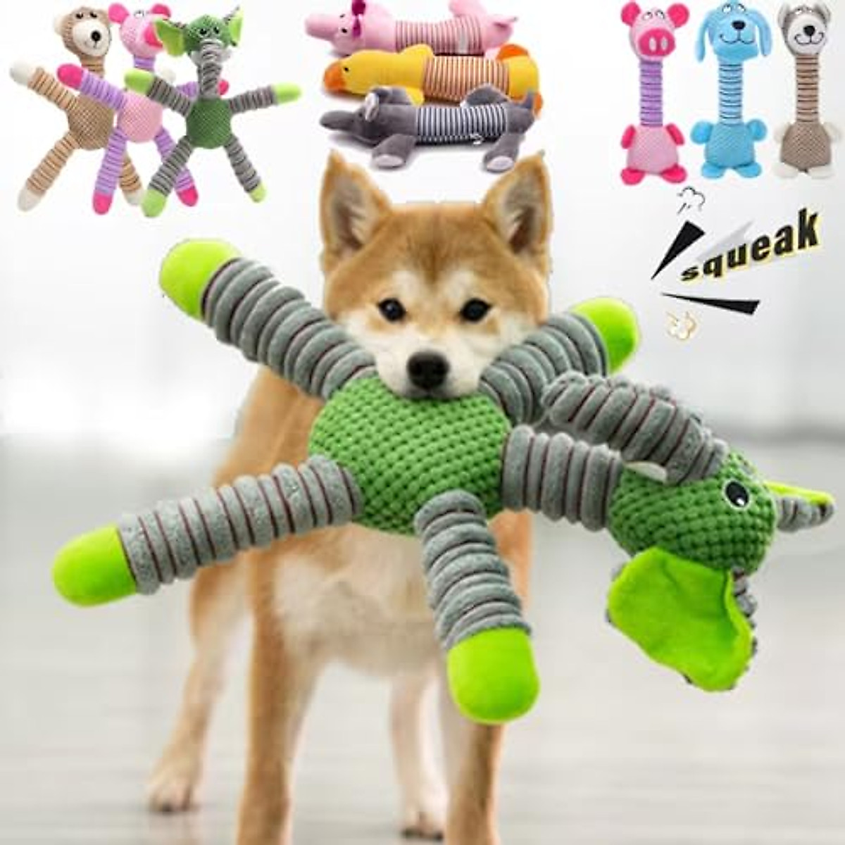 Large Dog Sound Squeaky Toys Animals Shape Pet Soft Plush Chew Molar Training Toy Puppy Bite Teeth Dental Toys