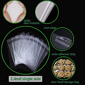 SOMIOCO 100 pcs Clear 4" x 6"(10 x 15cm) Self Seal Cello Cellophane Bags Resealable Poly Bags 2.8 mils for Cookie, Candy, Gift Bakery, Prints, Photos, Cards & Envelopes, Party Decorative