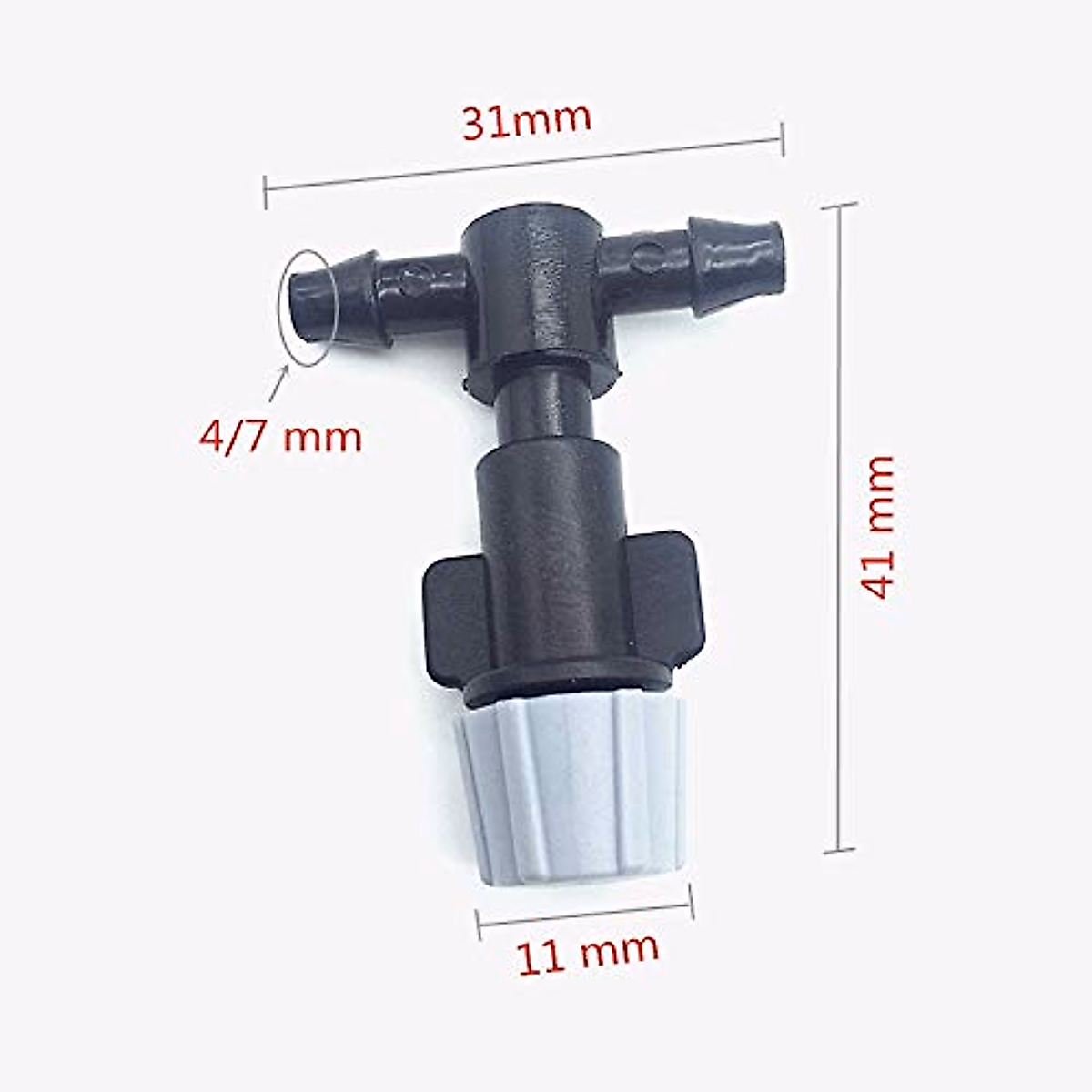 LRJSKWZC Garden Lawn Sprinkler Irrigation System 10 PCS Gray Spray Nozzle with 4 / 7mm Tee Apply Watering Sprayed On Plants Spray Radius 0.6-0.9m Sprayer Nozzle
