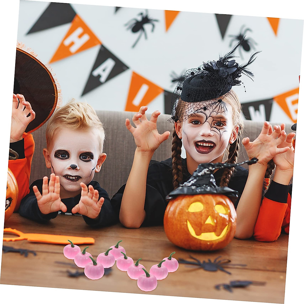 IMIKEYA 48 Pcs Artificial Pumpkin Mini Fake Pumpkins Halloween Centerpiece Small Pink Pumpkins Decorations Lifelike Pumpkins Simulation Pumpkin Decor Household Foam Little Pumpkin