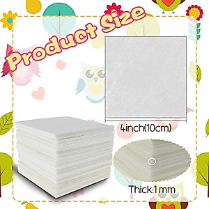 Lusofie 60Pcs White Felt Sheets 4"x4" Felt Squares 1mm Thick Felt Fabric Pre-Cut Felt Sheets for Crafts Patchwork Sewing DIY