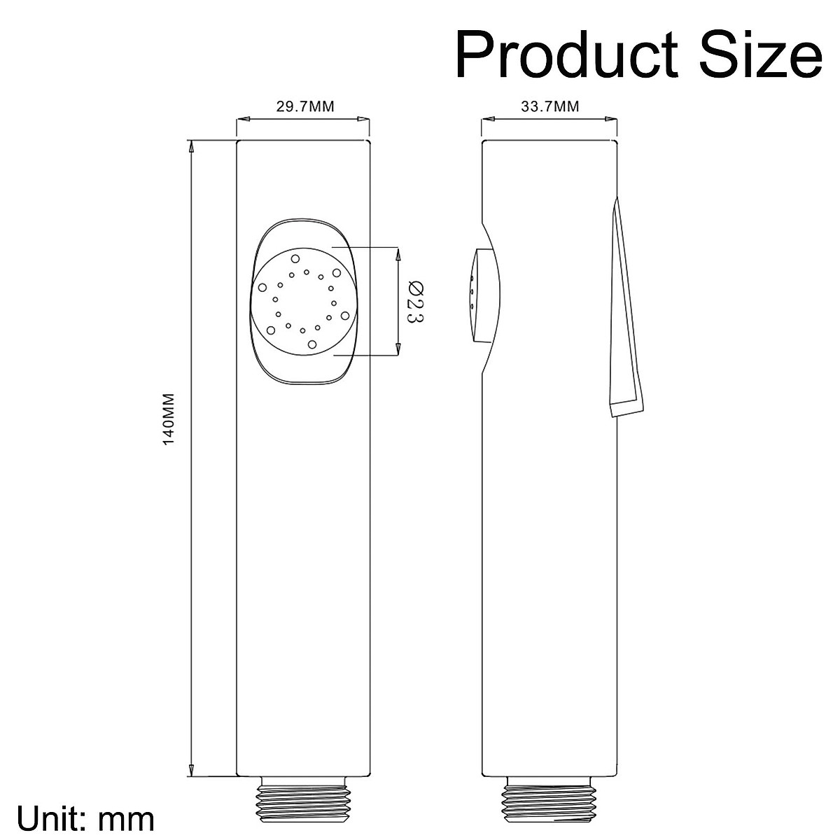 Brushed Nickel Faucet Bidet Sprayer Head Only, Biveah Plastic Handheld Bidet Sprayer Muslim Shower for Toilet, KXS034NA