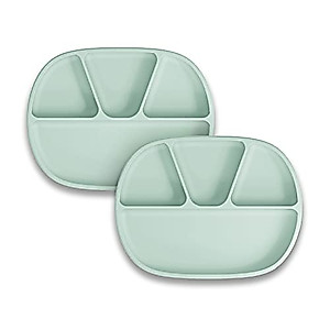 NUK Silicone Baby Suction Plates, Durable Suction Feature Helps Reduce Spills, Microwave & Dishwasher Safe, BPA-Free, Pack of 2