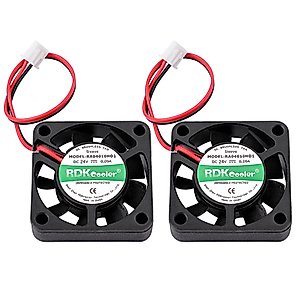 UCEC 40mm Fan DC 24V Small Brushless Cooling 4010 Axial Fan 40x40x10MM 2Pin for Computer Case 3D Printer Extruder Humidifier and Other Small Appliances - 2 Pack