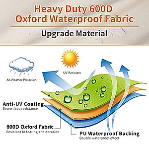 ZEJUN Patio Chair Covers, 2 Pack-37''Lx40''Dx30''H Waterproof Outdoor Furniture Cover, 600D Durable Lounge Deep Seat Covers, UV & Rip & Fade Resistant Covers for Patio Garden Lawn Sofa Wicker Chair