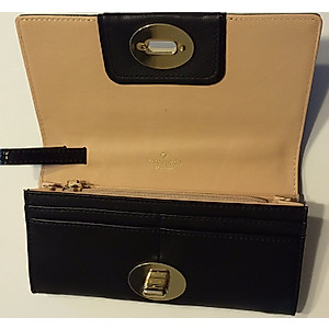 Kate Spade Hampton Road Turnlock Mara Clutch Wallet WLRU1481 Black