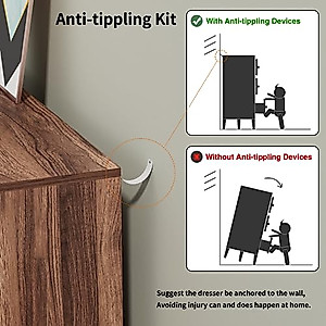 LYNSOM Dresser for Bedroom, Modern 6 Drawer Dresser with Gold Handles, Wood Chest of Drawers for Kids Bedroom, Living Room