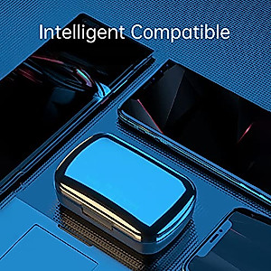 Gaweb Earphones, M5 TWS Bluetooth 5.1 Wireless in-Ear Earbud Earbud Headset with LED Digital Display for Home Gym Office - Black