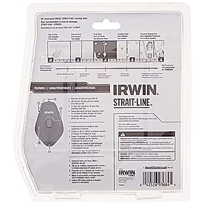 IRWIN STRAIT-LINE Chalk Line, Speedline Reel, Red, 100 ft. (1932885),2 Piece Set