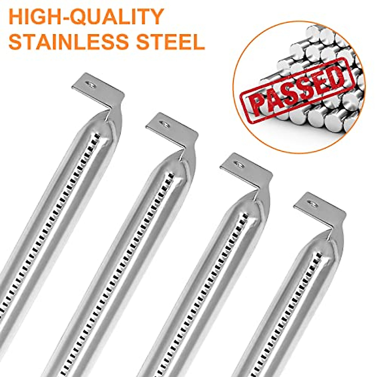 TAILGRILLER Burner Tube Set for Blackstone 36 Inch Griddle, Set of 4 Stainless Steel Straight Burner Tubes with 4 Screws