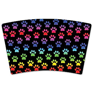 Mugzie "Paw Prints" Stainless Steel Travel Mug with Insulated Wetsuit Cover, 20 oz, Black