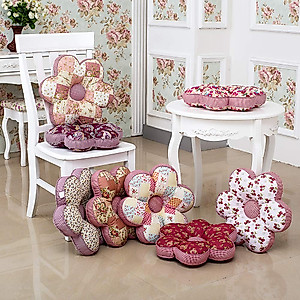 vctops Boho Floral Printed Decorative Pillow Flower Shaped Chair Cushion Seat Pad Floor Cushion Pillow (16"x16"x3",012)