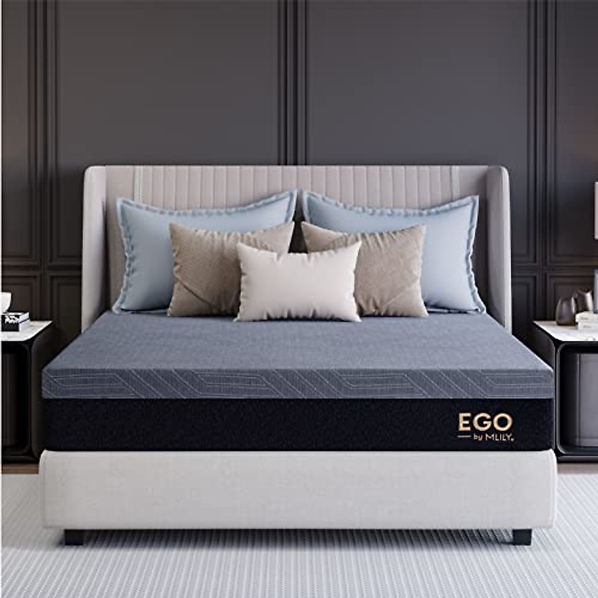 MLILY EGO Copper Full Memory Foam Mattress 10 Inch, Copper Gel Infused Mattress Bed in A Box CertiPUR-US Certified Made in USA, Medium, 54”x75”x10”, Darkgray