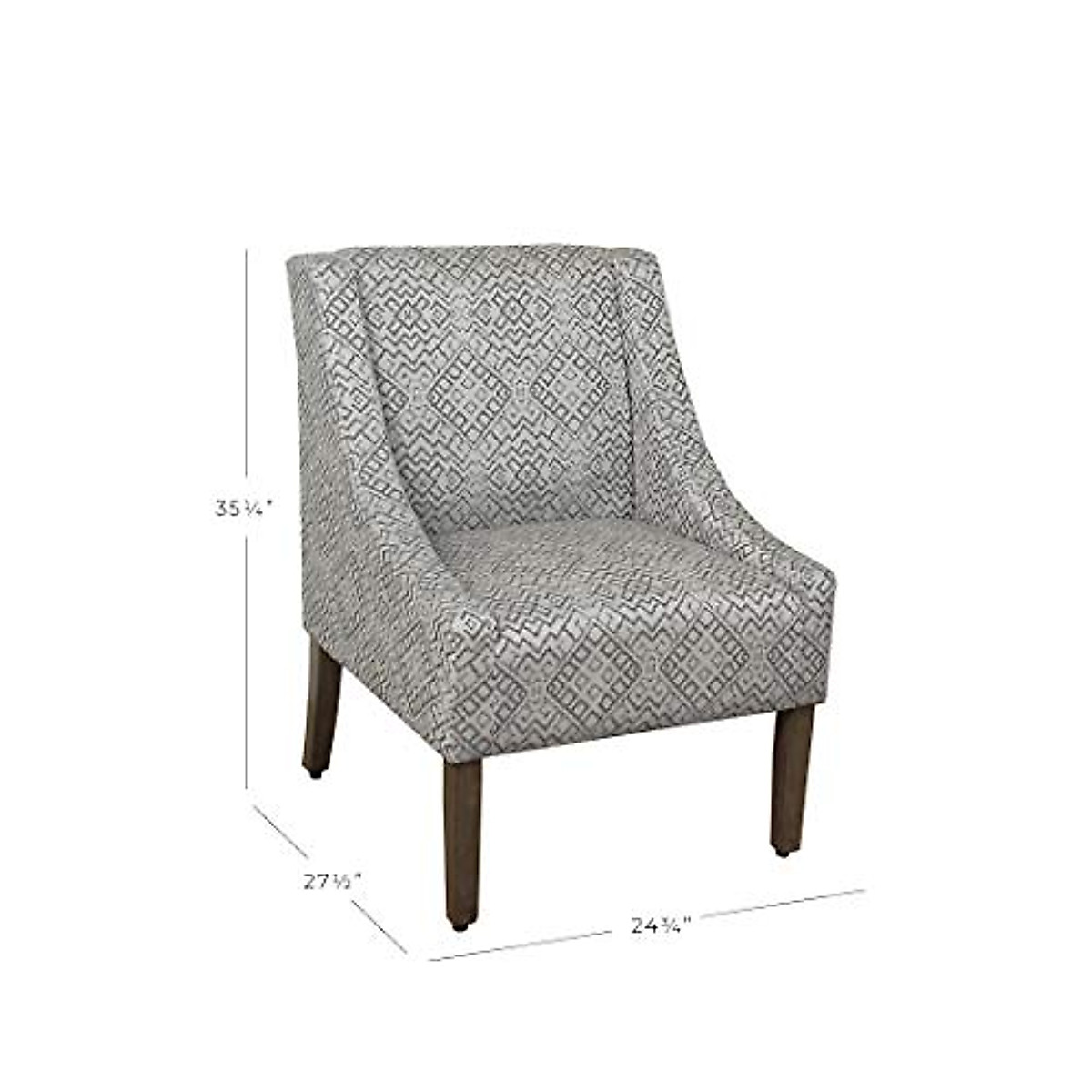 HomePop Modern Swoop Arm Accent Chair, Gray Geometric