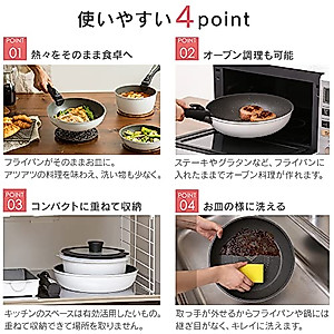 Iris Frying pan [1] White/Marble 6-Point Diamond-Coated Bread Set IH corresponding ISN-SE6