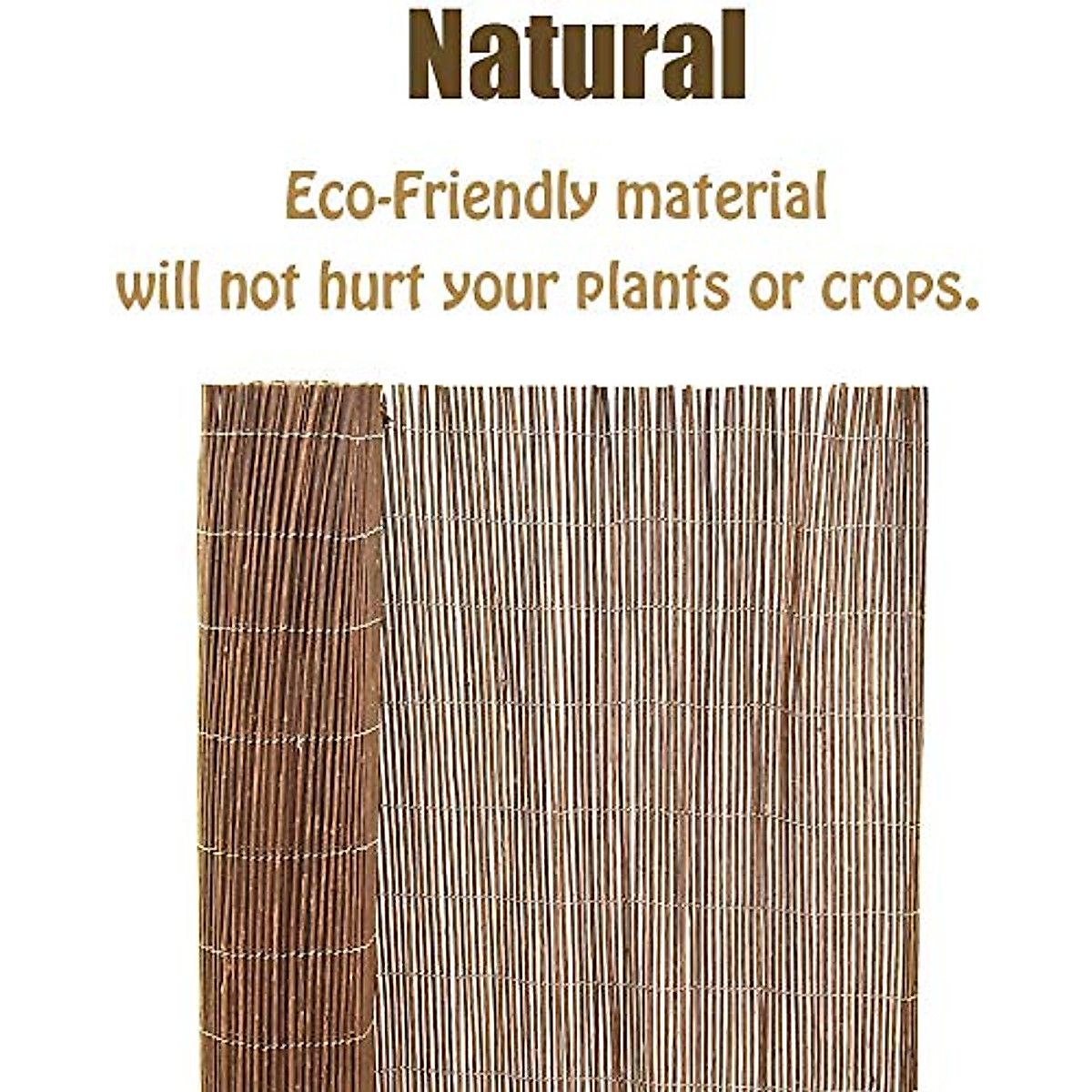Landgarden Natural Willow Privacy Fence Screen, Wood Fence Rolls Cover for Outdoor Balcony Patio Garden Border, Eco-Friendly Willow Branches Panel, 5 Feet High x 9.8 Feet Long