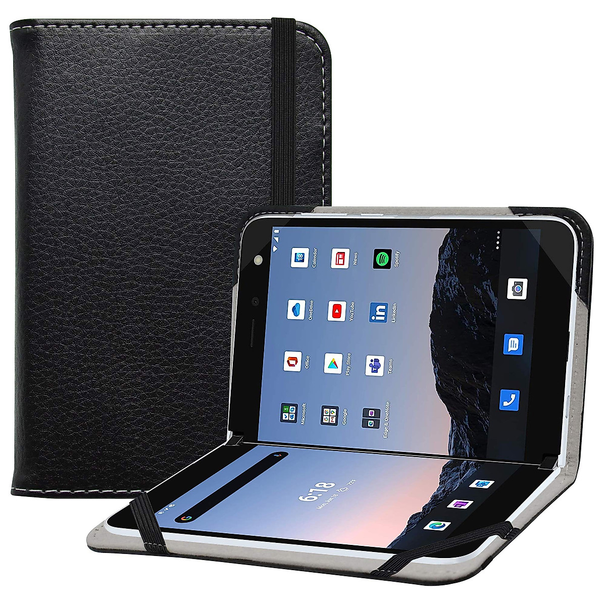 Bige for Microsoft Surface Duo Case,PU Leather Folio 2-Folding Stand ...