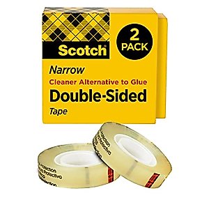 Scotch Double Sided Tape, 1/2 in x 1296 in, 2 Boxes/Pack (665-2P12-36)