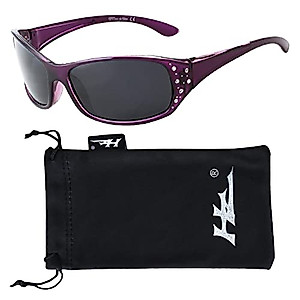 Polarized Sunglasses for Women – Deep Lavender Frame – Dark Smoke Lens – HZ Series Elettra – Women’s Premium Designer Fashion Sunglasses