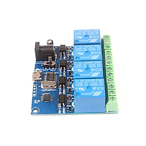 NOYITO 4-Channel Micro USB Relay Module USB Smart Control Switch USB Intelligent Control Switch