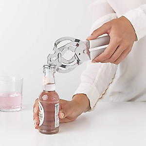 Brabantia Tasty+ Universal Can, Jar, Bottle Opener (Light Grey) Easy to use, Unscrews Small or Large Caps, Tops Lids