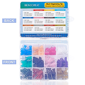 BENECREAT 144PCS 0.5 Inch 12 Different Gauge Blunt Tip Syringe Needles Dispensing Needle with Lure Lock for Refilling Liquid Inks and Syringes, Christmas Crafts Supplies