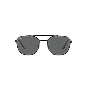 Ray-Ban RB3688 Square Sunglasses, Black/Dark Grey, 55 mm