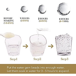 Veramz 200,000Pcs Clear Water Gel Jelly Beads, Water Beads for Vases, Vase Filler Beads Gel Jelly Balls, Vase Fillers for Floating Pearls, Wedding Centerpiece, Floating Candles, Christmas Decoration