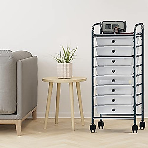 SimpleHouseware 8-Drawers Rolling Storage Cart, Chrome