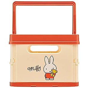 Skater BWOT13-A Folding Storage Box, Storage Case, Basket, Miffy Cursive Logo, 15.0 x 9.8 x 7.7 inches (38 x 25 x 19.5 cm)