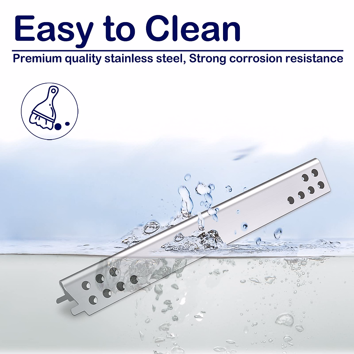 Heat Plate Shield 17" Burner Cover Grill Replacement Parts for Charbroil Performance 4 Burner 463335517, 463347418, 463377319, G470-5200-W1, G321-4C00-W1, G470-0004-W1 Grill Parts, Set of 4 Heat Tent