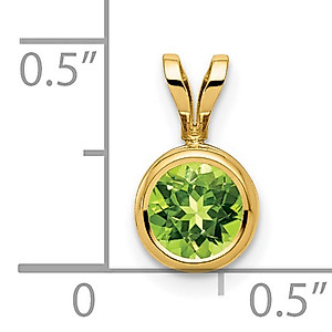 Jewelry Stores Network 14k Yellow Gold 6mm Peridot bezel pendant 11 mm x 7 mm