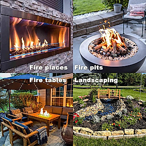Hisencn Fire Glass 1/2 Inch - Onyx Black Reflective Tempered Fire Glass Rocks for Fire Pit, Outdoors and Indoors Natural or Propane Fireplaces, Fire Bowls Landscape Decoration, 10 Pounds