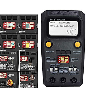 BSIDE ESR02 PRO Digital Transistor Tester SMD Components Meter Mega328 NPN/PNP Diode Triode Capacitor Inductance ESR Checker with Tweezers