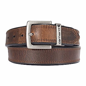 Carhartt Men's Casual Rugged Oil Finish Reversible Belts, Brown/Black, 46