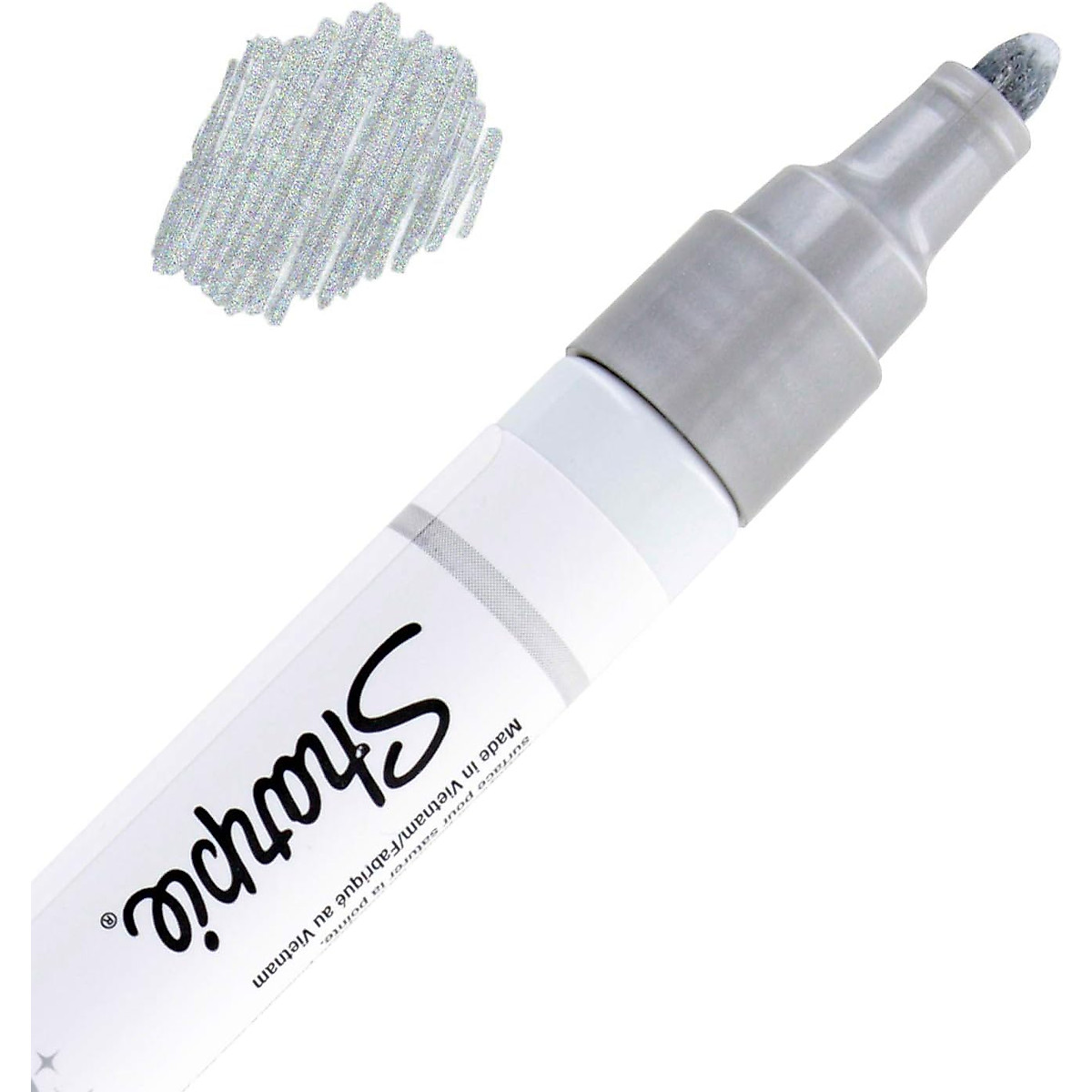 Sharpie Oil-Based Paint Marker, Medium Point, Metallic Silver Ink, Pack of 3