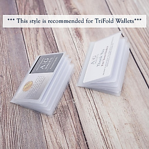 AG Wallets Set of 2 Clear Premium Quality Wallet Insert from (Trifold 6 Page)