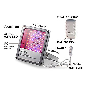 ACKE LED Grow Lights Full Spectrum,Plant Lights，Growing Lamps 12W for Indoor Plants,Hydropoincs