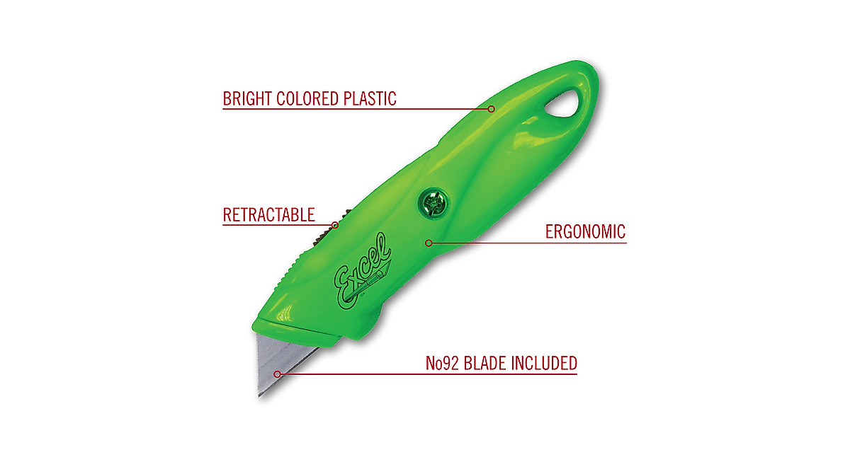 Excel Blade Box Cutters - Retractable 10 Pc Pack
