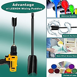Resin Mixer Epoxy Mixer Paddles - 4 Reusable Reusable Paint and Resin Mixer Paddle to Mix Epoxy Resin, Paint, Ceramic Glaze and Reduce Bubbles - Paint Mixer for Drill