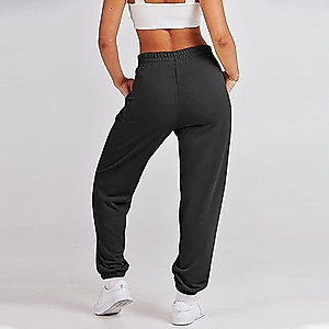 Women's Cinch Bottom Sweatpants Pockets High Waist Spory Gym Athletic Fit Jogger Pants Lounge Elastic Waist Stretchy Trousers