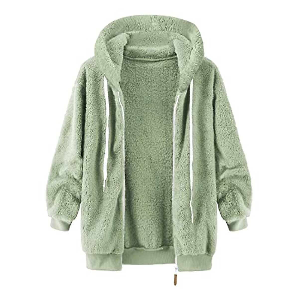 Winter Clothes for Women Plus Size, Coats for Women, Winter Jackets for Women Warm Lightweight Fleece Plush Zipper Hooded Jacket Comfy Coats Green