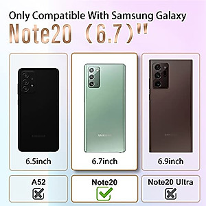 Likiyami (3in1 for Samsung Galaxy Note 20 Case Heart Women Girls Cute Girly Aesthetic Trendy Luxury Pretty with Loop 5G Phone Cases Black and Gold Plating Love Hearts Cover+Screen+Chain -6.7 inch