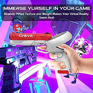 CYBVR Weighted Pistol Grip Gun Stock for the Oculus Quest 2 Controllers, Accessories for Meta Quest 2, Weight Feels Real in VR for Better Gaming, Accessory for FPS Games like Pistolwhip