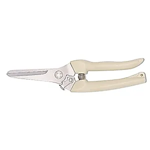 spdtech Straight Garden Scissors Sharp Garden Shears for Cutting Flowers Trimming Plants Bonsai Fruits Picking White