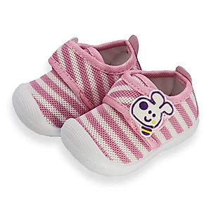 WILLFUN Toddler Squeaky Shoes Baby Boy Girl First-Walking Sneakers Infant Soft Sole Little Kid Trainers for 0-3-Year-old First Walkers(5 Toddler)