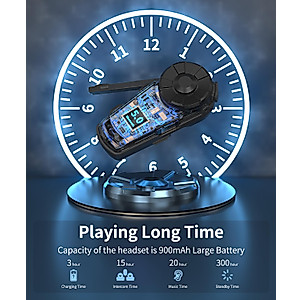 FODSPORTS FX8 Motorcycle Helmet Bluetooth Headset with Music Sharing,Bluetooth Motorcycle Headset with EQ Sound/FM,Up to 8 Riders Group Intercom,Motorcycle Headset for ATV/Dirt Bike/Off Road/1pcs